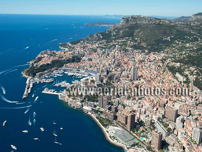 AERIAL PHOTO Monte-Carlo, Monaco, French Riviera. Vue aérienne.